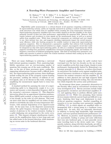 Pdf A Traveling Wave Parametric Amplifier And Converter