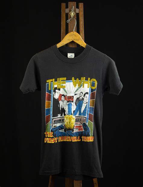 Vintage The Who Concert T Shirt 1982 The First Farewell Tour Black Par