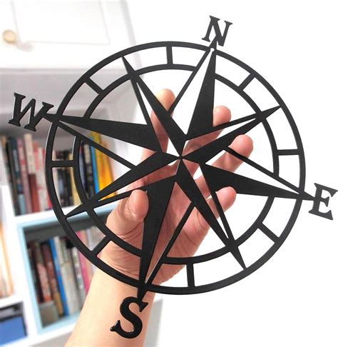 Estart 11 Inches Metal Decorative Nautical Compass Wall
