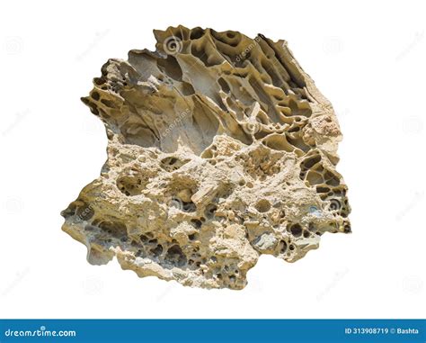 Big Natural Stone Boulders Isolated On White Background Beautiful