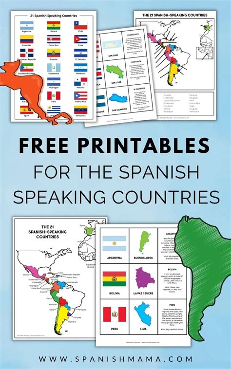 Printable Spanish Speaking Countries Map