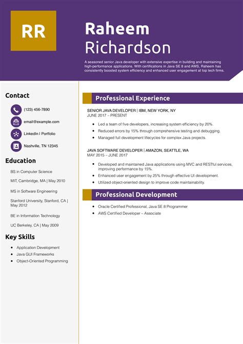 20 best java developer resume examples and templates for 2025