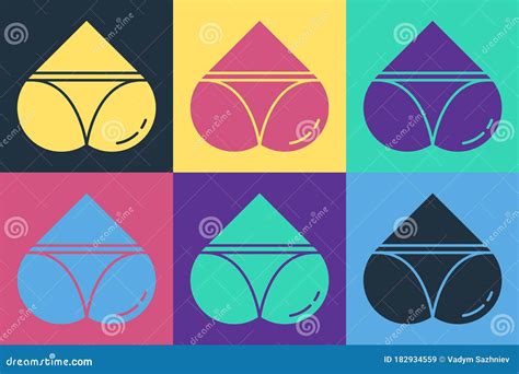 Pop Art Women`s Booty In A Heart Shape With Panties On It Icon Isolated