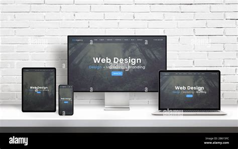 Web Design Agency Concept Presentation On Displays Of Different