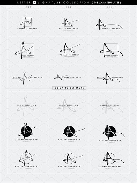 168 Letter A Signature Monogram Logo 296 Signature A Letter Initial