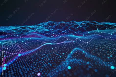 vector abstract 3d big data visualisation blockchain data fields