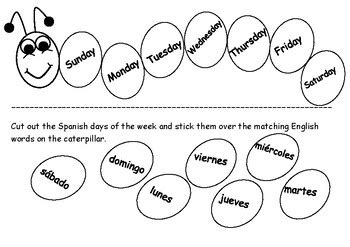 Cut And Paste Days Of The Week English Worksheets The Days Of The