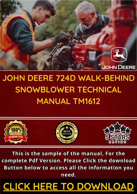 JOHN DEERE 724D WALK-BEHIND SNOWBLOWER TECHNICAL MANUAL TM1612 by Technical Service Manual - Issuu