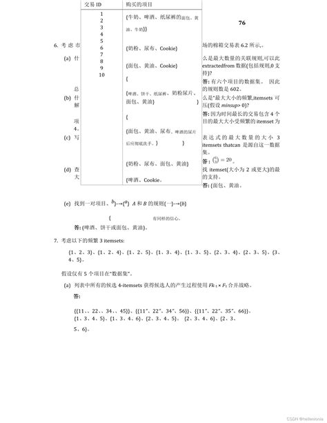 【数据挖掘导论课后习题答案】第6章 Association Analysis Basic Concepts And Algorithms（含