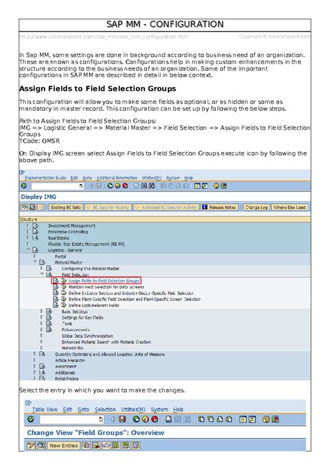 Sap Mm Configuration Tutorialspoint Sap Mm Sap Mm Configuration Htm Copyright Tutorialspoint