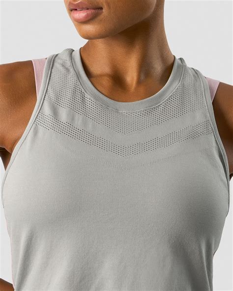 Deluxe Seamless Cropped Tank Top Grey Tank Tops Cropped Tank Top