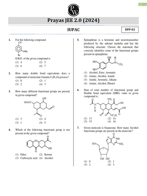 Iupac Dpp 02 Jee 20 2024 Pdf Functional Group Amide
