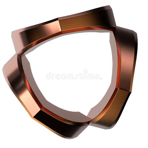 Triangular Copper Metal Object Shape Isolated Elegant Modern 3d Rendering Abstract Background