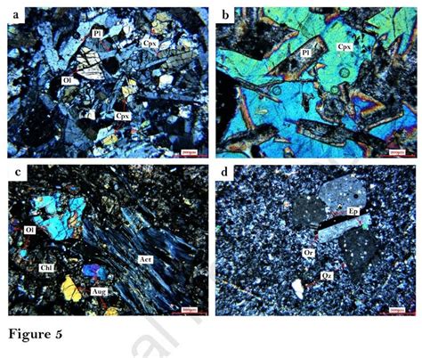 Photomicrographs Showing A Phenocrysts Of Mafic Minerals And