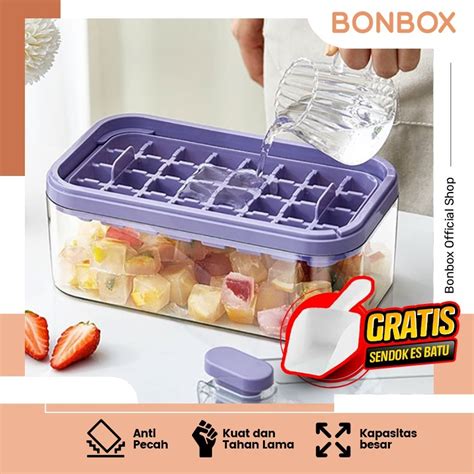 Jual ICE CUBE BONBOX BKE30803 Cetakan Es Batu Dengan Wadah Box Ice Cube Maker Sekop Es Ice Tray