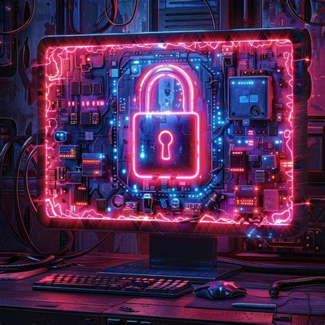 Computer Security Concept Padlock And Circuit Board 3d Rendering Premium Ai Generated Image