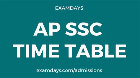 AP SSC Time Table Hall Ticket Download PDF
