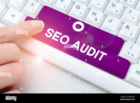 Hand Writing Sign Seo Audit Business Showcase Search Engine Optimization Validating And