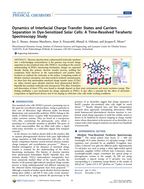Pdf Dynamics Of Interfacial Charge Transfer States And Carriers