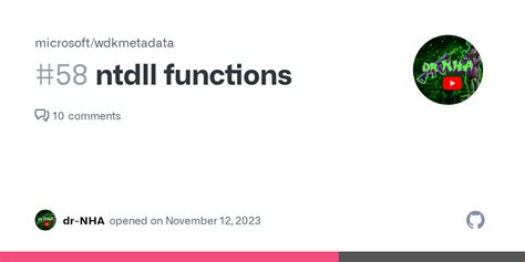 ntdll functions · issue 58 · microsoft wdkmetadata · github