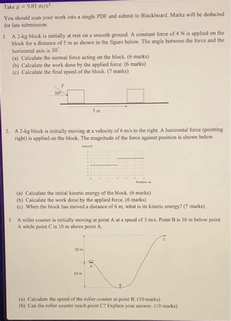 solved take g 9 81 m s2 you should scan your work into a