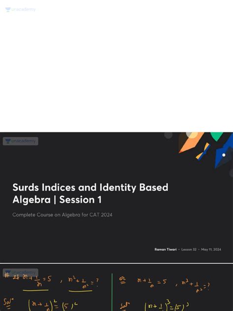 Surds Indices And Identity Based Algebra Session 1 With Anno Pdf