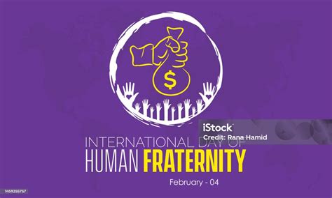 벡터 일러스트 레이 션 배너 디자인 템플릿 개념 2 월 4 일에 관찰 된 국제 인간 형제애의 날 2023년에 대한 스톡 벡터 아트 및 기타 이미지 Istock
