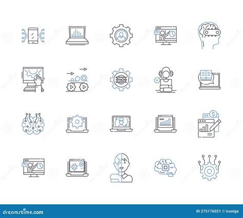 Automation Tech Outline Icons Collection Automation Technology Robotics Ai Machine Learning