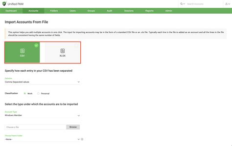 How To Import Accounts From Csvxlsx Files In Pam Securden Unified