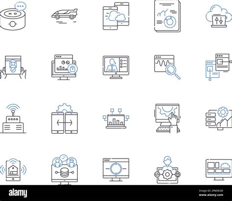Information Technology Outline Icons Collection It Computing