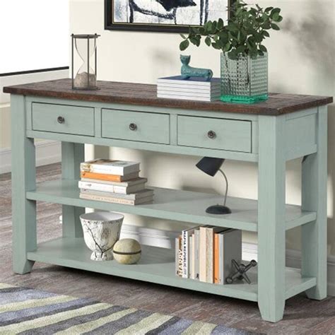 Green Console Table Pine Wood Sofa Table Modern Entryway Table Bed