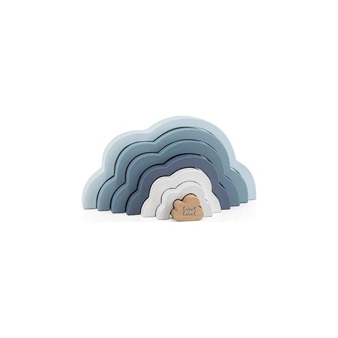 Label Label Wooden Stacking Rainbow Puzzle Cloud Blue 09 9301014 02