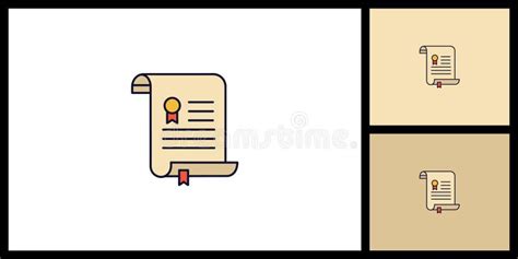 Certificate Scroll Vector Icon For Graduation And Achievement Stock