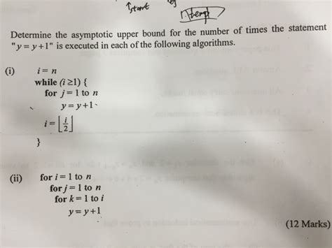 solved determine the asymptotic upper bound for the number
