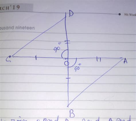 In the given figure. OA perpendicular OD OC perpenducular OB OD=OA and OC=OB prove that AB=CD ...