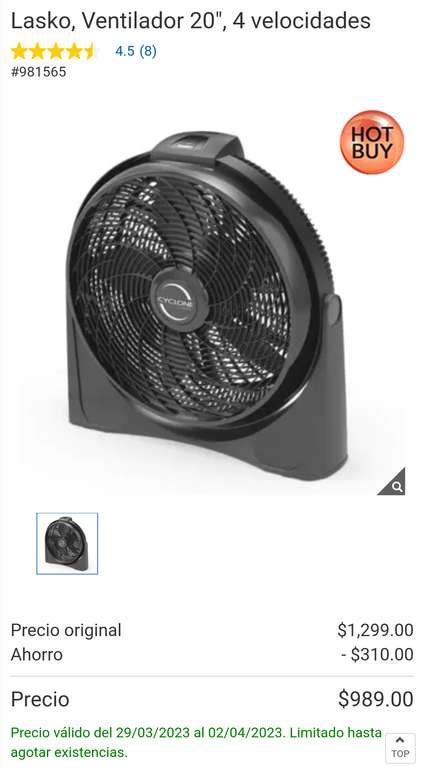 Costco Lasko Ventilador 20 4 Velocidades
