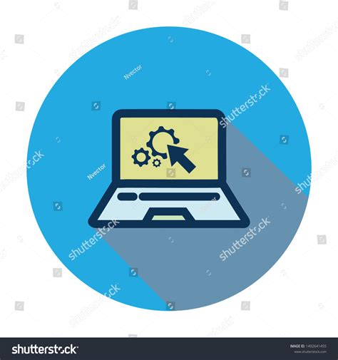 Laptop Setting Icon Vector Graphics Stock Vector Royalty Free Shutterstock