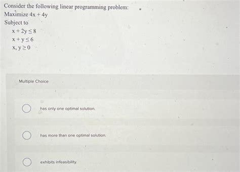 Solved Consider The Following Linear Programming Problem Chegg