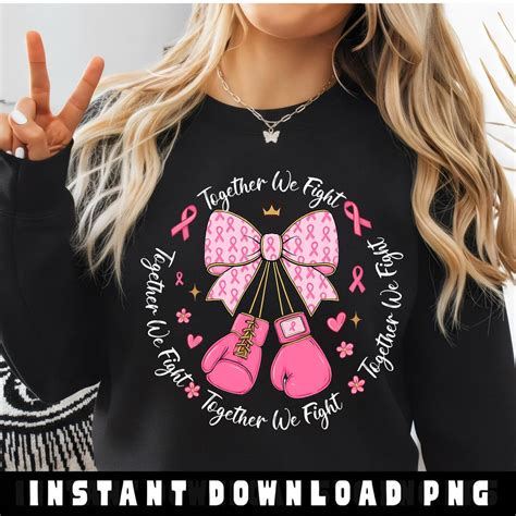 Coquette Pink Boxing Gloves Png Breast Cancer Awareness Digital