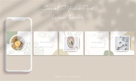 소셜 미디어 인스타그램 회전 목마 게시물 템플릿 프리미엄 벡터