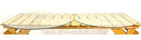 Lot 2pc Round Beveled Glass Table Tops