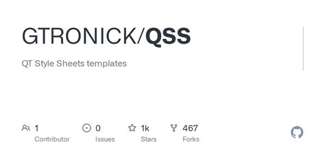 Github Gtronick Qss Qt Style Sheets Templates