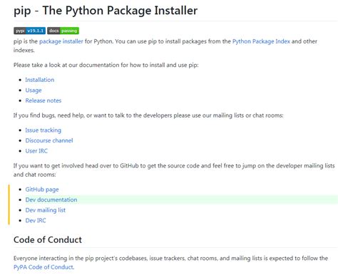 Add A Link To Pips Development Documentation From Readme · Issue 6553