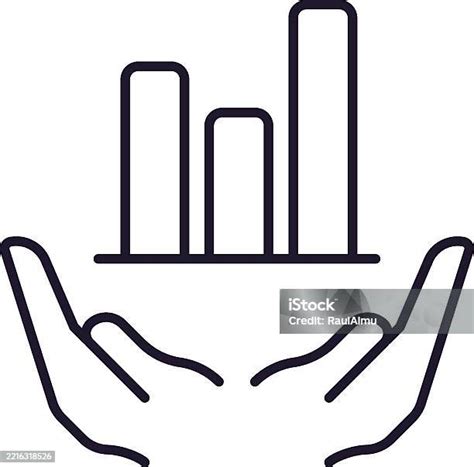 Symbol Of Progress And Growth Diagram Above Open Hands For Graphics