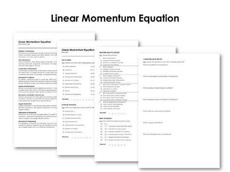 Linear Momentum Equation Teaching Resources