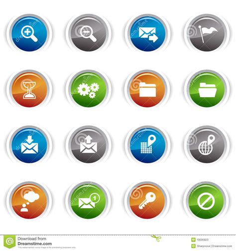 Glossy Buttons Classic Web Icons Stock Vector Illustration Of Icon