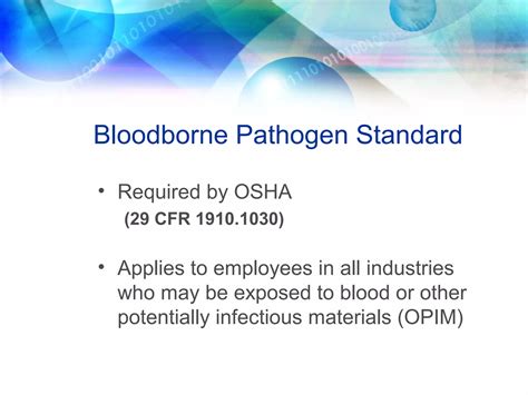 Training Presentation Bloodborne Pathogens Ppt