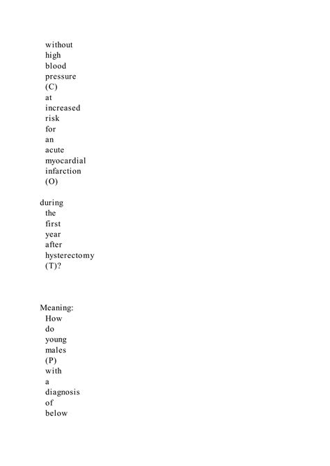 Adapted From The PICOT Questions Template Ellen Fineout Overh DOCX