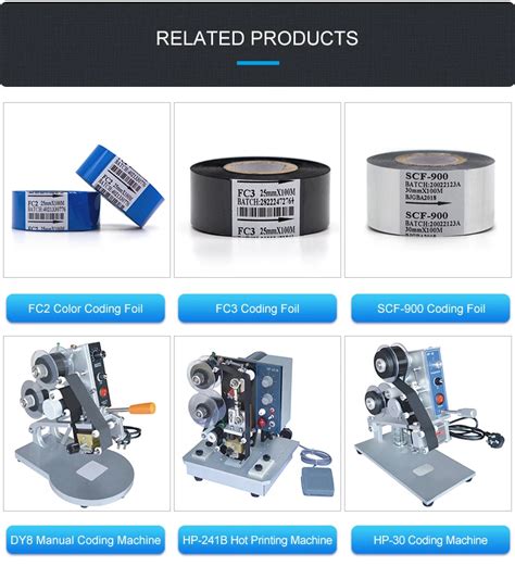 Batch Number Coding Machine Hot Stamping Coding Foil For Paper Fc3 Customizable Size 50mm100mm