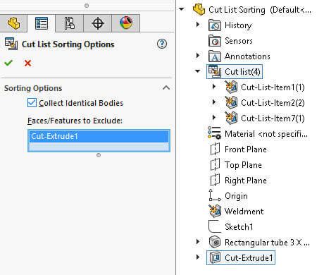 SOLIDWORKS Cut List Sorting Options Are Now Available